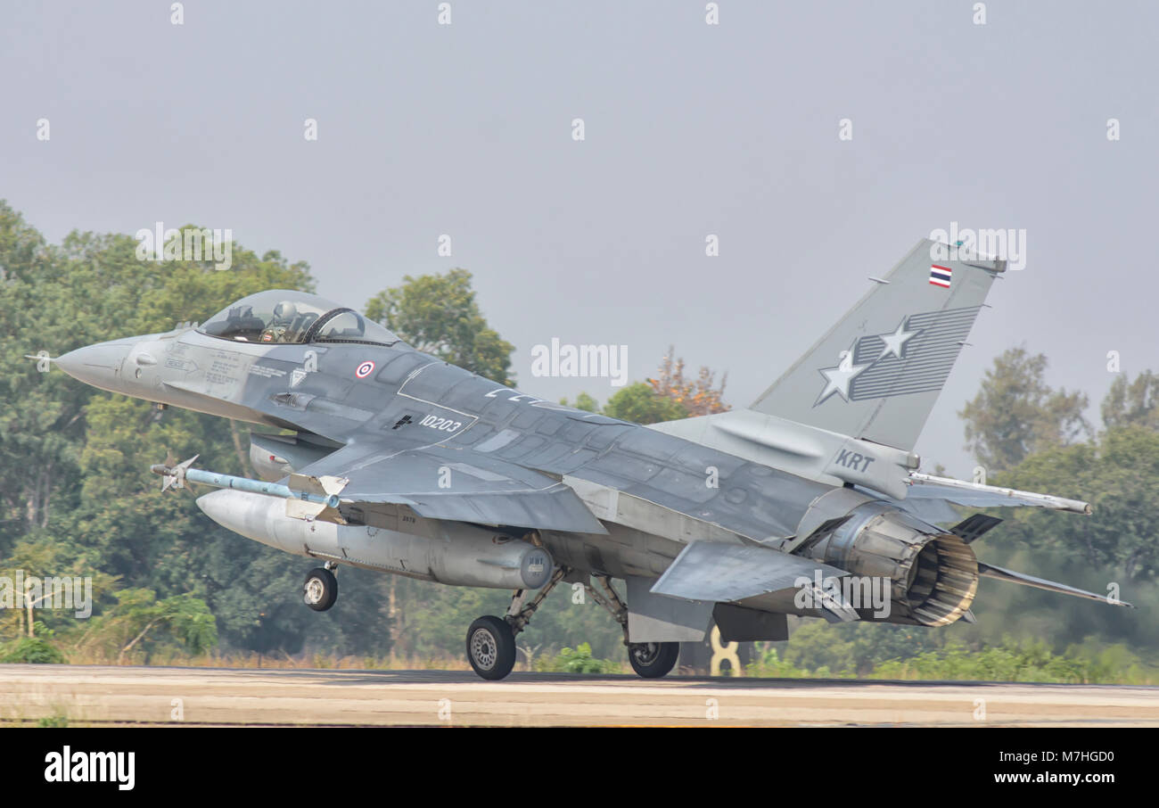 Royal Thai Air Force F-16 during Exercise Cope Tiger 2016 in Thailand ...