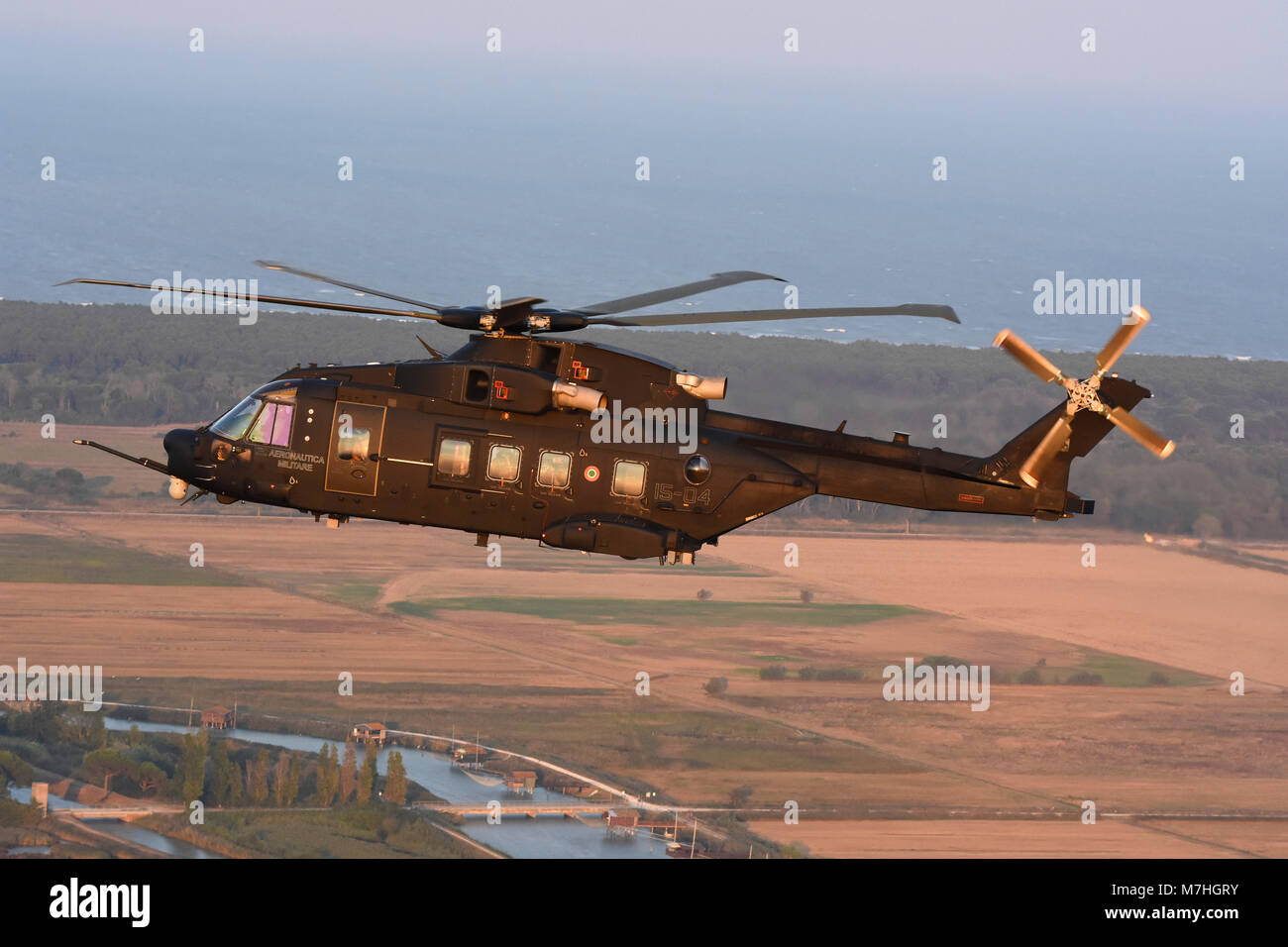 HH-101A Caesar Combat-SAR helicopter of the Italian Air Force Stock ...