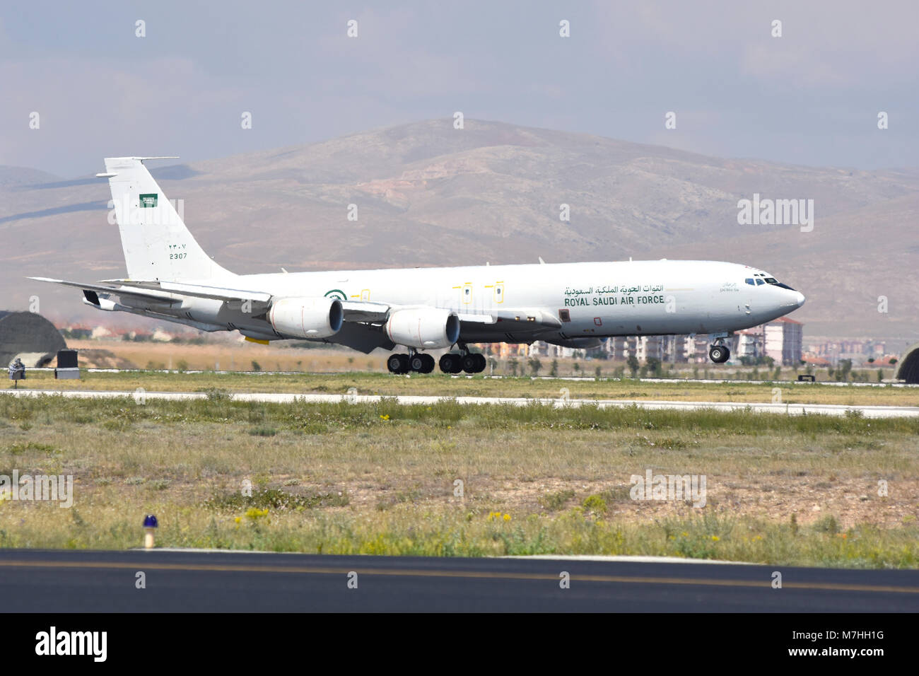 Royal Saudi Air Force KC-707 tanker landing at Konya Air Base, Turkey Stock Photo - Alamy