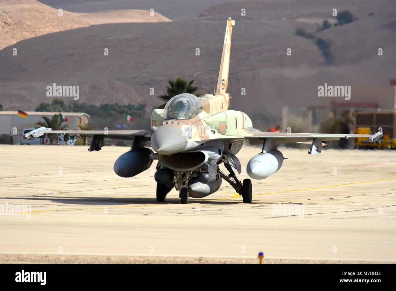 Israeli Air Force F-16I Sufa taxiing at Ovda Air Base, Israel Stock ...