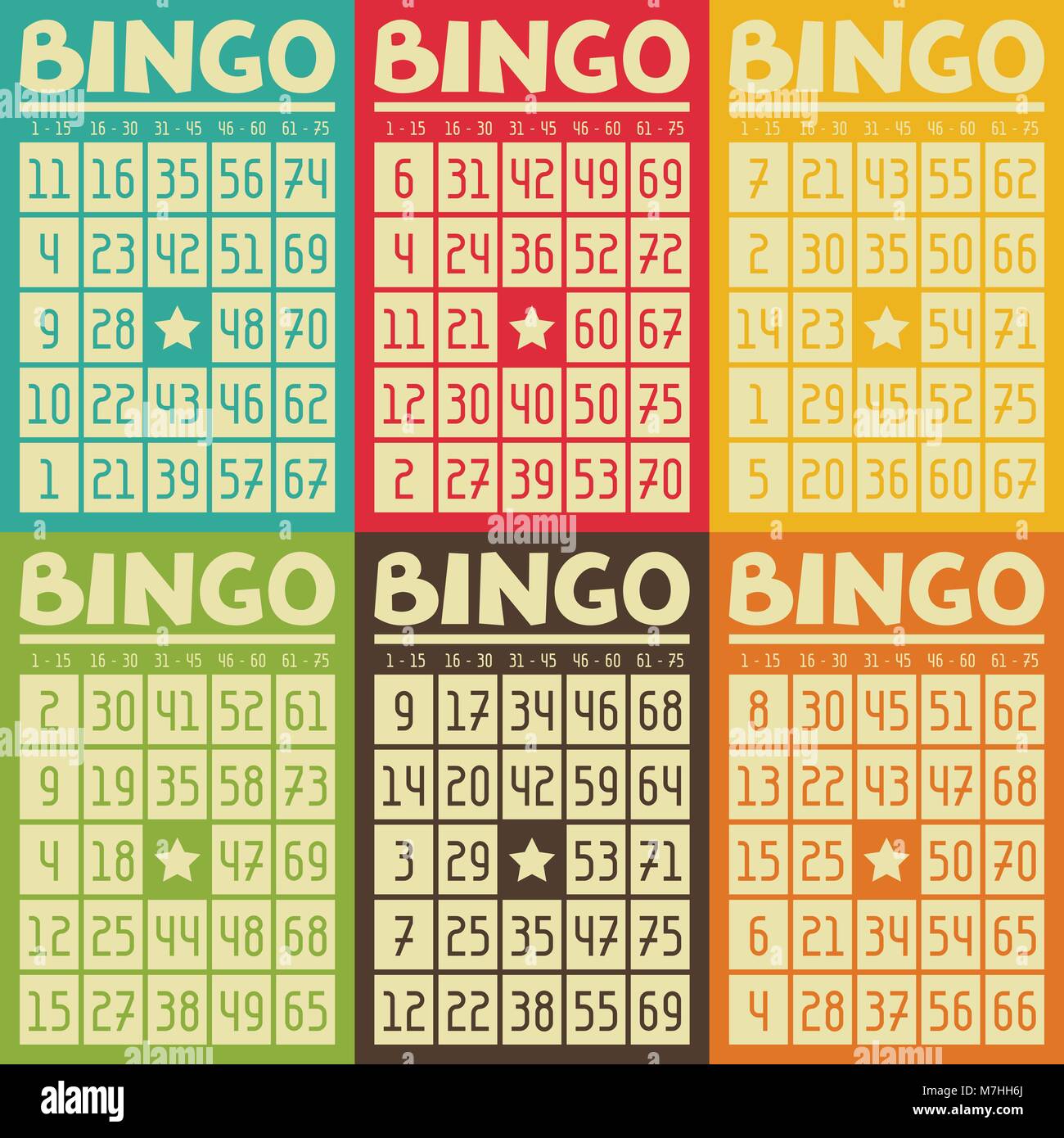 Vintage old bingo card Stock Vector Images - Alamy