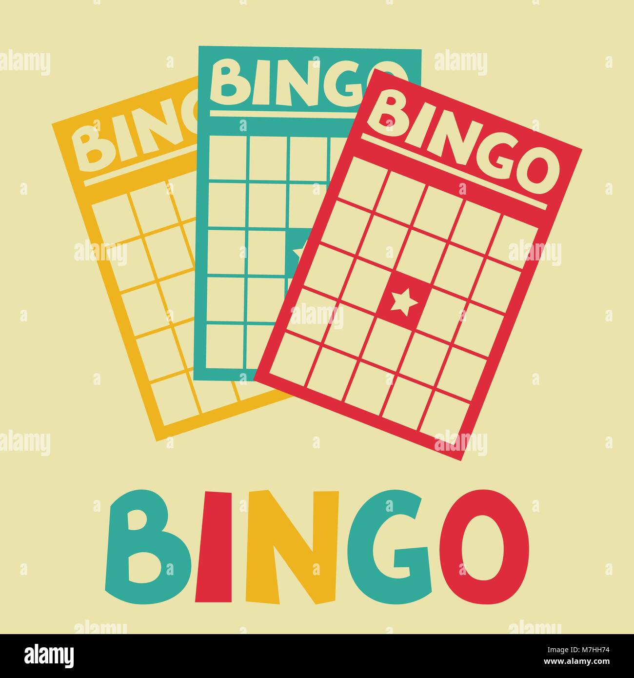 Bingo or lottery retro game illustration with cards Stock Vector Image ...