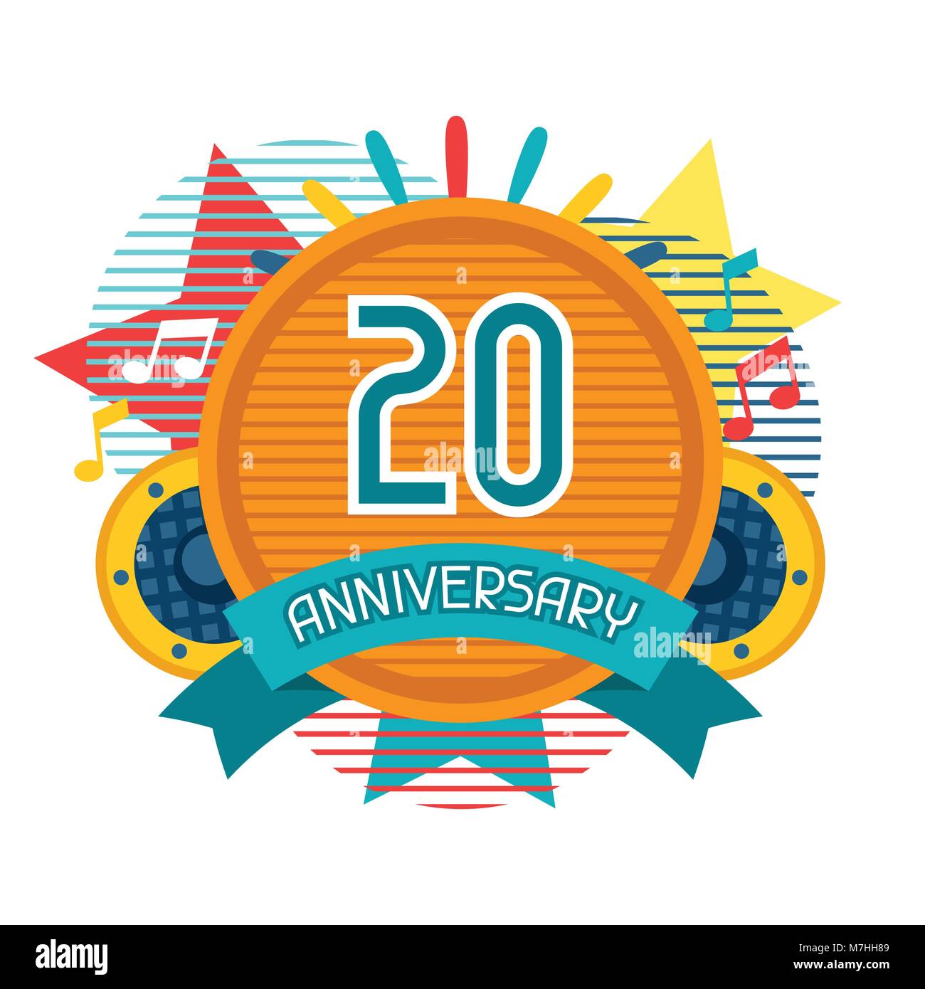 Anniversary abstract background with ribbon and decorative elements ...