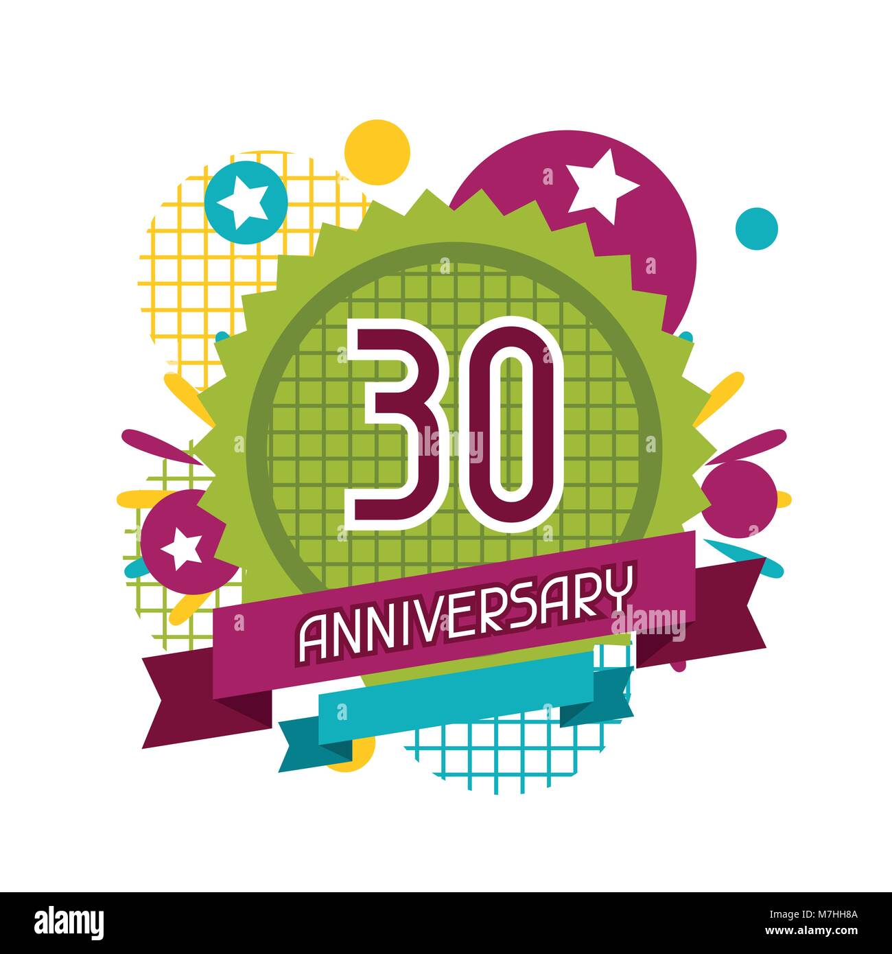 Anniversary abstract background with ribbon and decorative elements ...