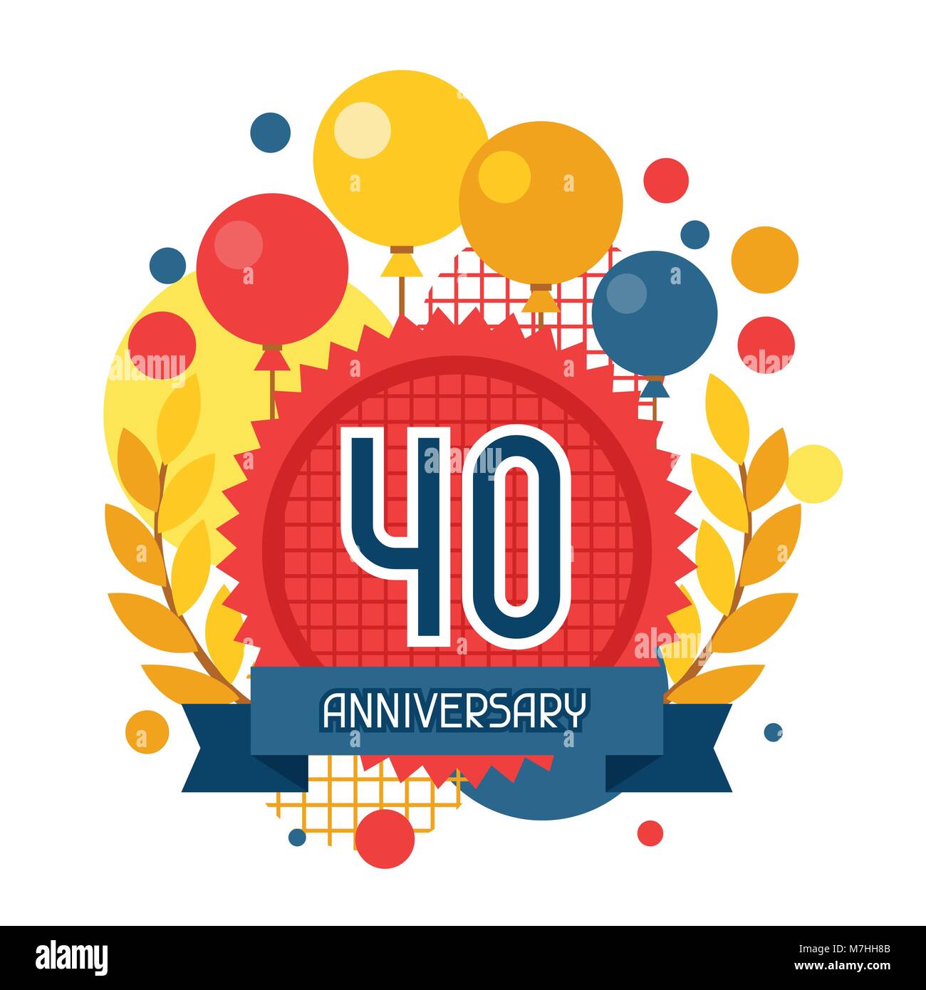 Anniversary abstract background with ribbon and decorative elements ...