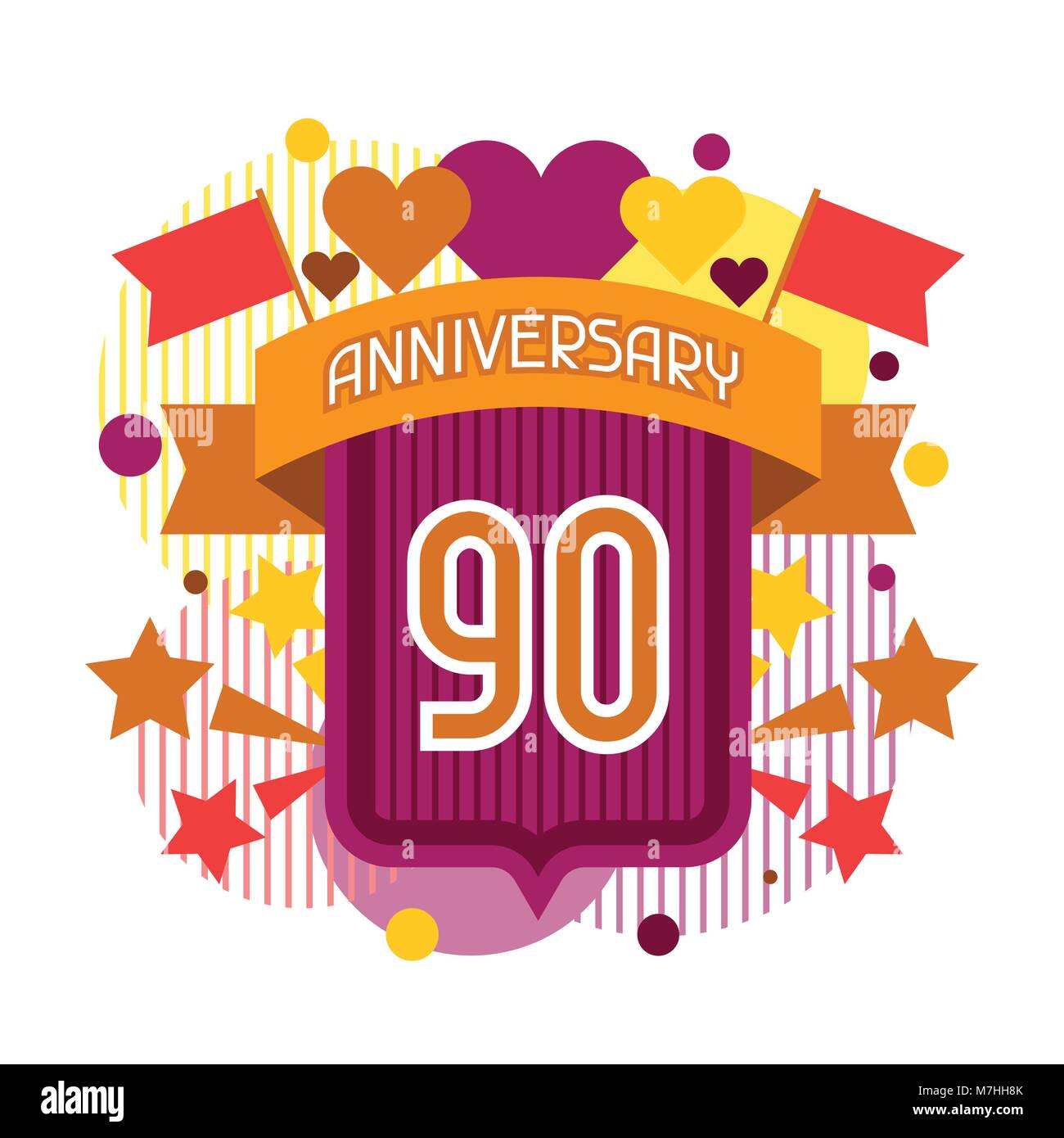 Anniversary abstract background with ribbon and decorative elements ...