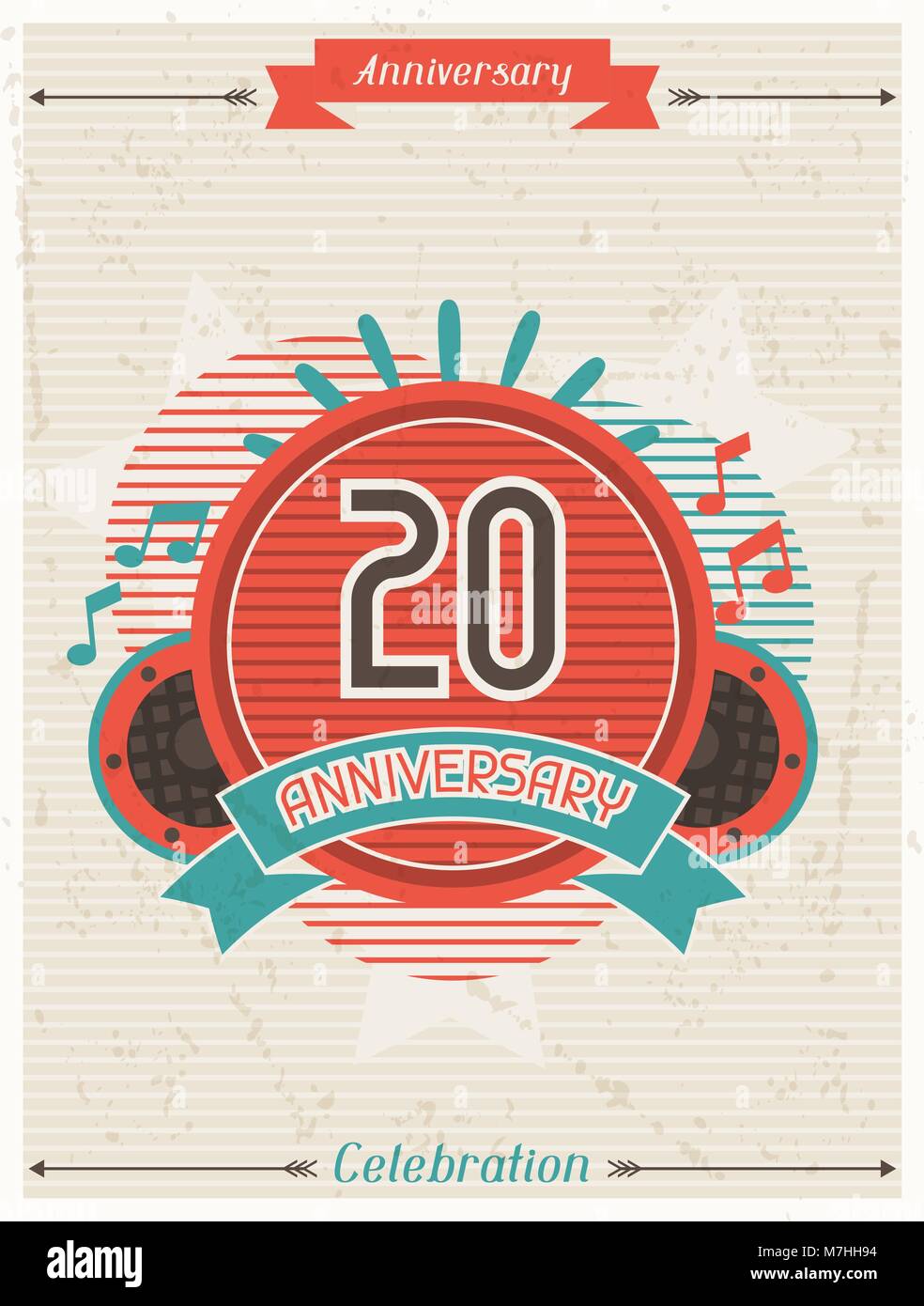Anniversary abstract background with ribbon and decorative elements ...