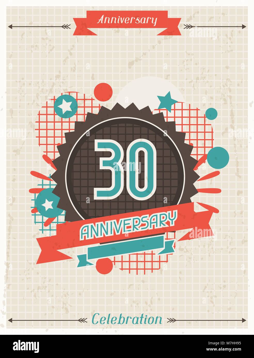 Anniversary abstract background with ribbon and decorative elements ...