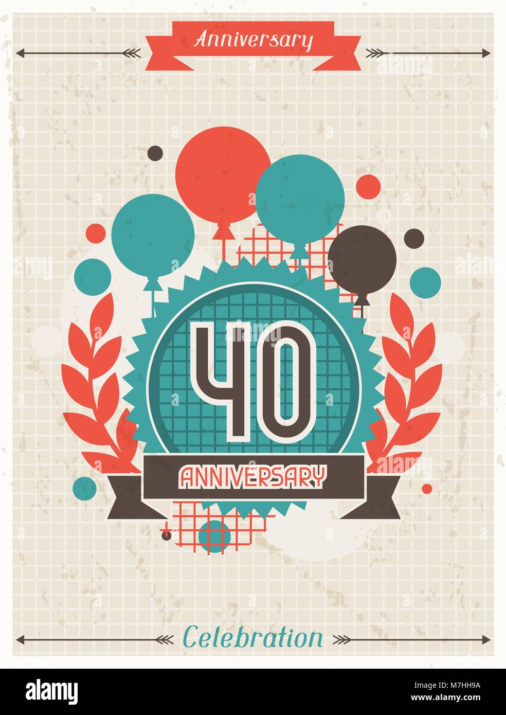 Anniversary abstract background with ribbon and decorative elements ...