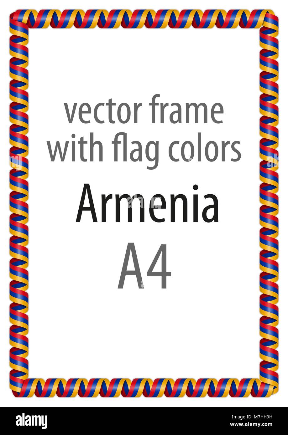 Frame and border of ribbon with the colors of the Armenia flag Stock ...