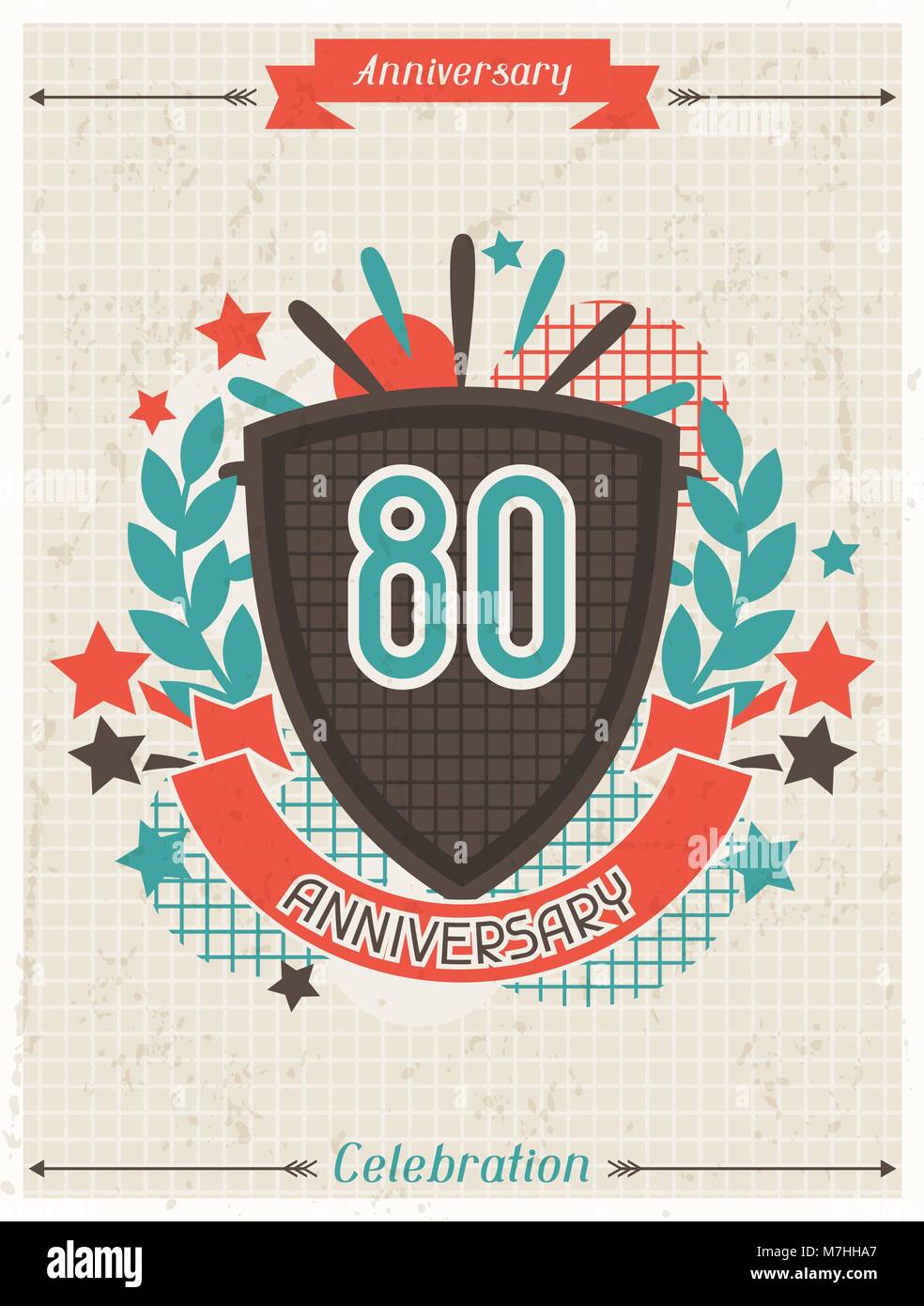 Anniversary abstract background with ribbon and decorative elements ...