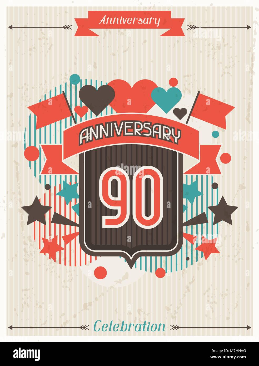 Anniversary abstract background with ribbon and decorative elements ...