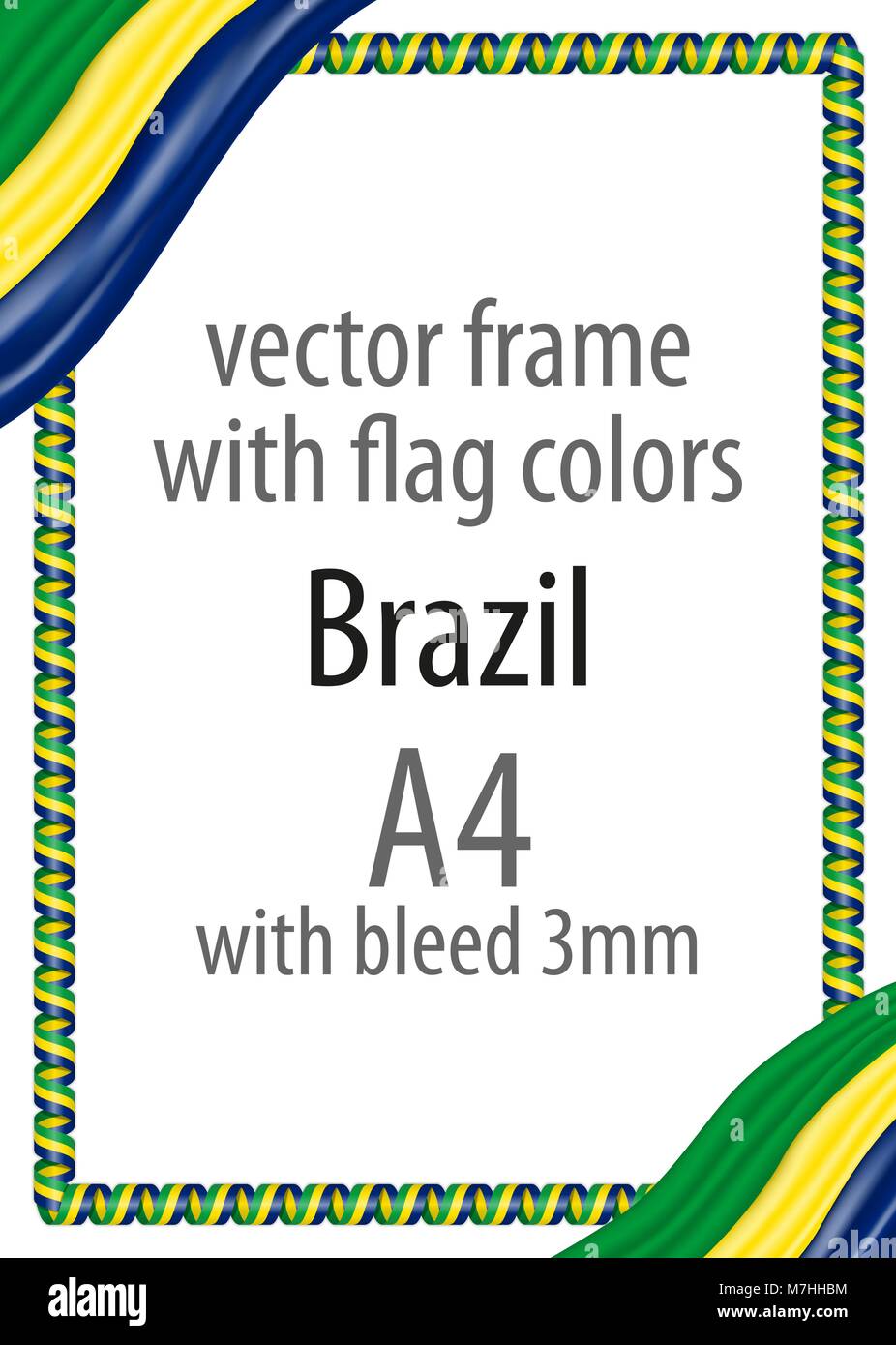 Frame and border of ribbon with the colors of the Brazil flag Stock ...