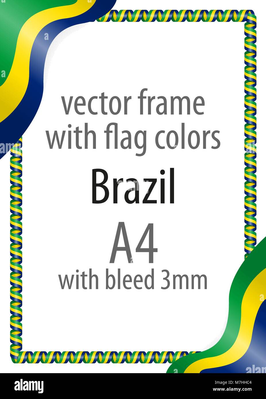 Frame and border of ribbon with the colors of the Brazil flag Stock ...