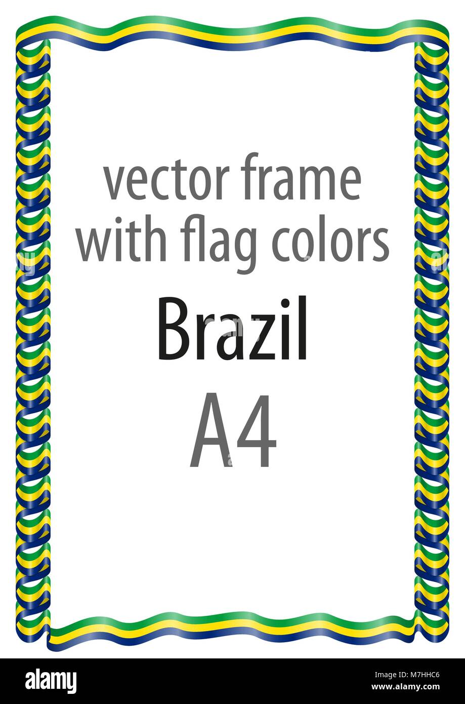 Frame and border of ribbon with the colors of the Brazil flag Stock ...