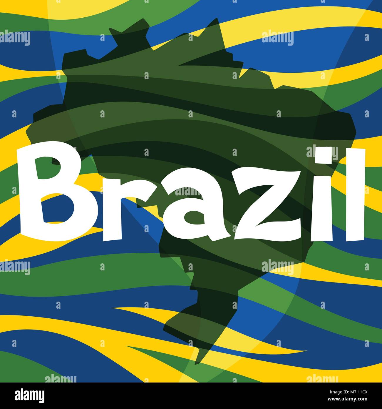 Stylized map of Brazil with abstract color stripes Stock Vector Image ...