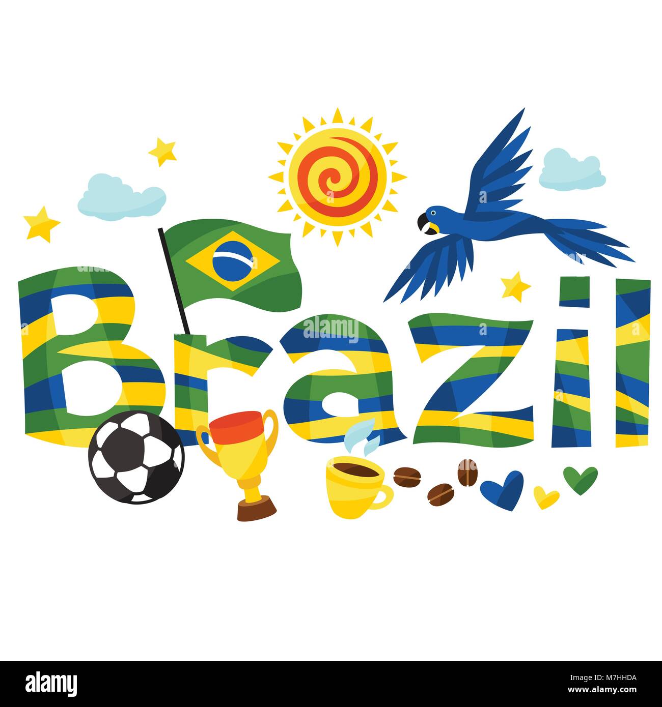Brazil design with objects on white background Stock Vector Image & Art ...