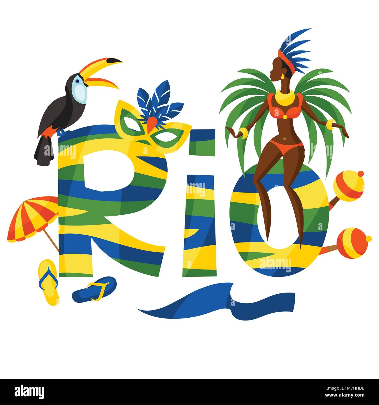 Rio beach Stock Vector Images - Alamy