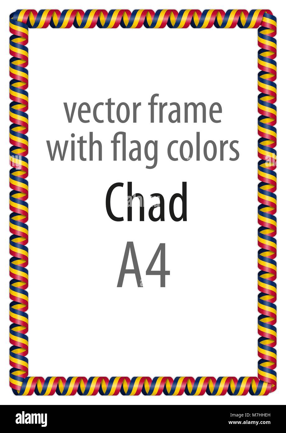 Frame and border of ribbon with the colors of the Chad flag Stock ...
