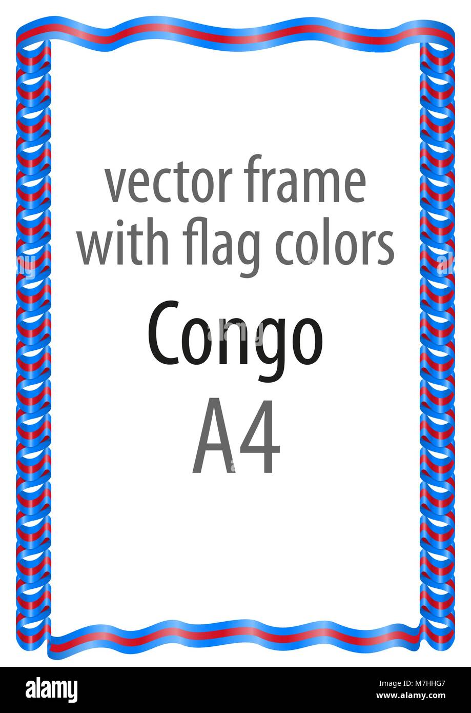 Frame and border of ribbon with the colors of the Congo flag Stock ...