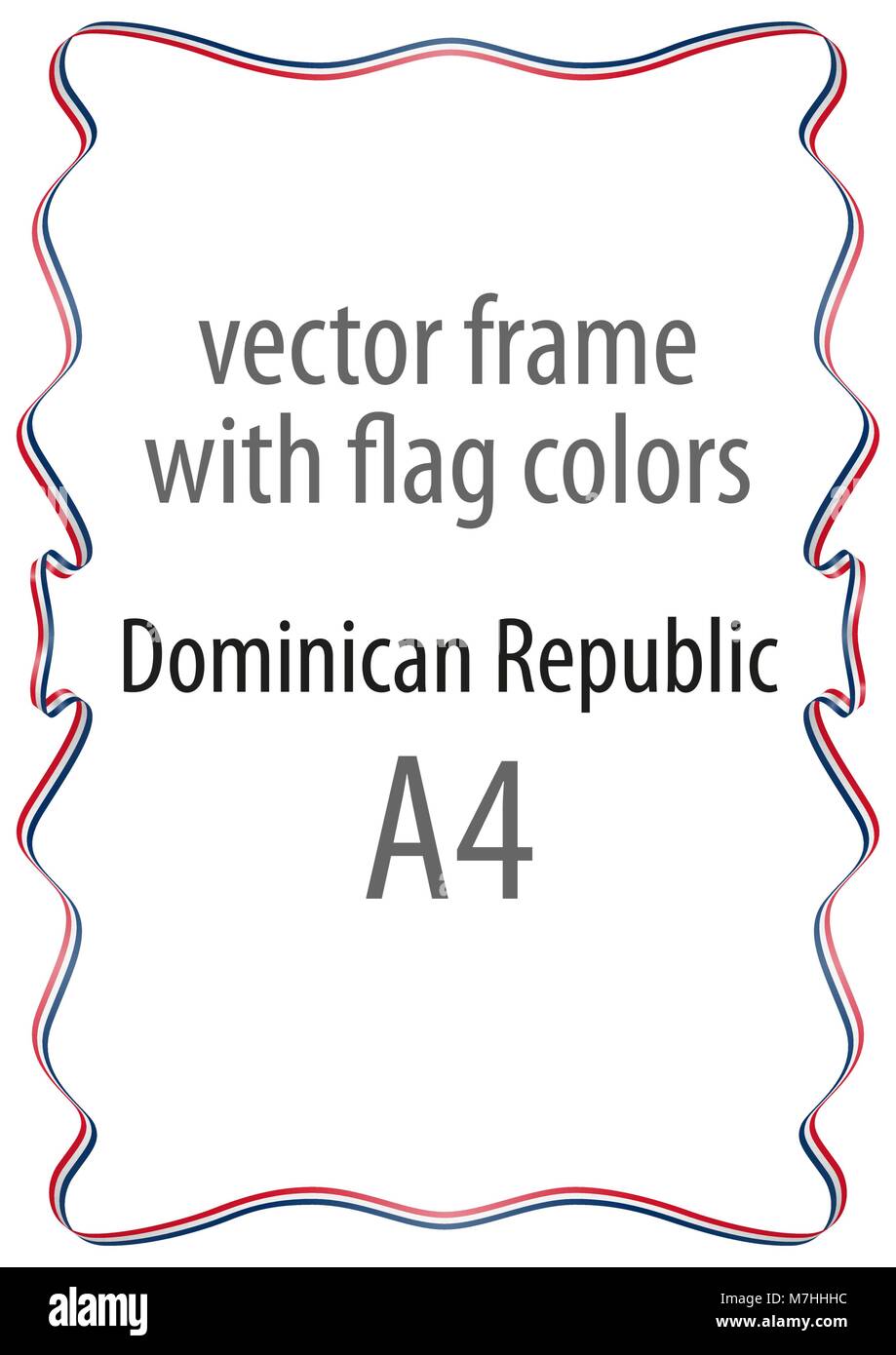 Frame and border of ribbon with the colors of the Dominican Republic ...