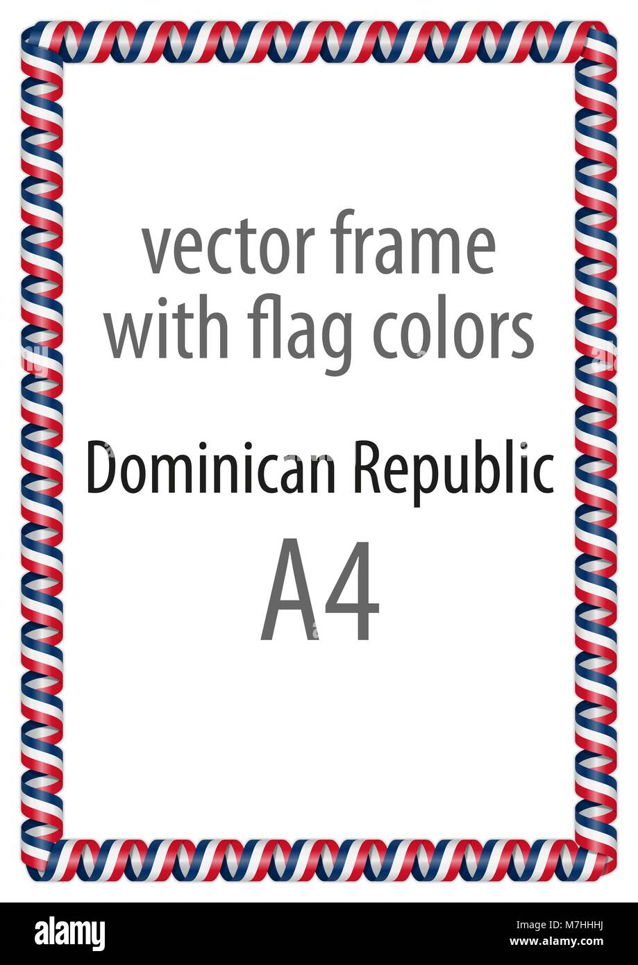 Frame and border of ribbon with the colors of the Dominican Republic ...