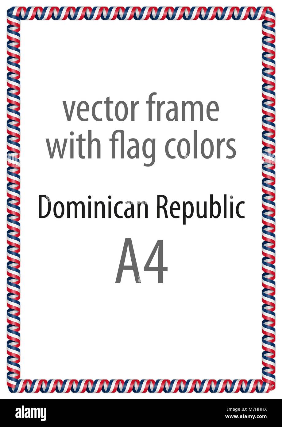 Frame and border of ribbon with the colors of the Dominican Republic ...
