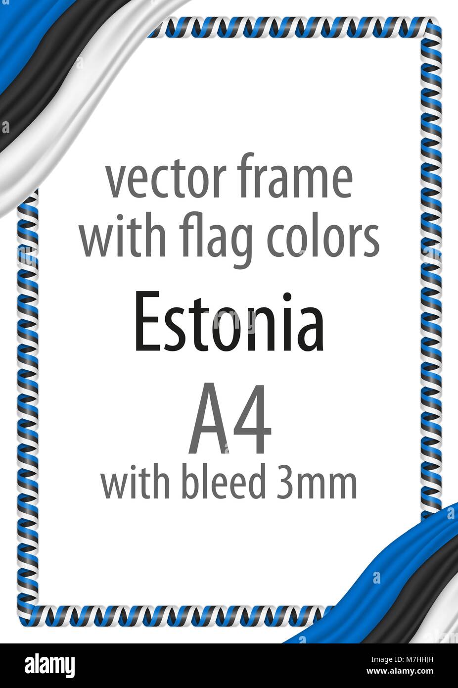 Frame and border of ribbon with the colors of the Estonia flag Stock ...