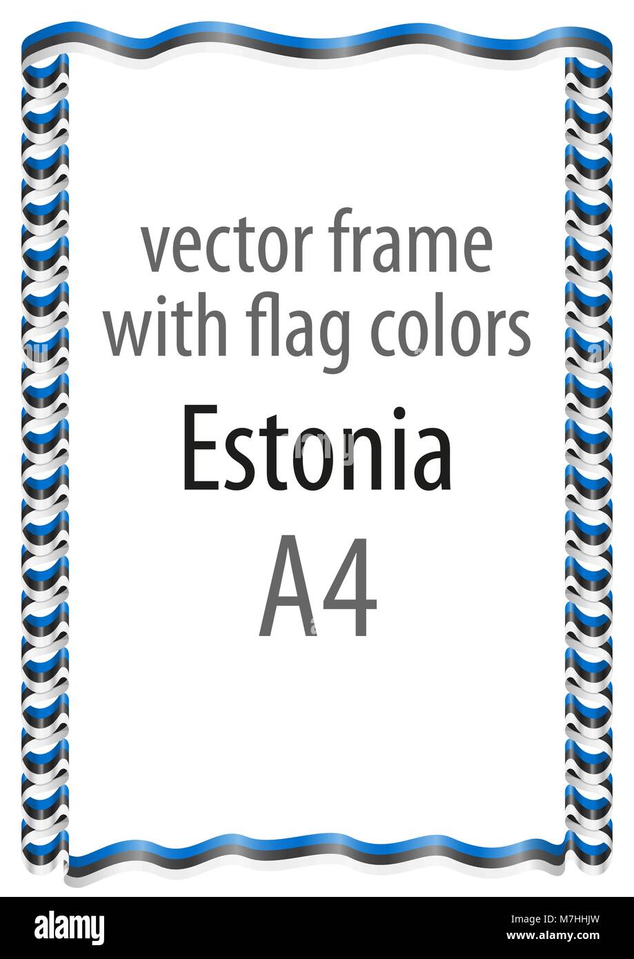 Frame and border of ribbon with the colors of the Estonia flag Stock ...