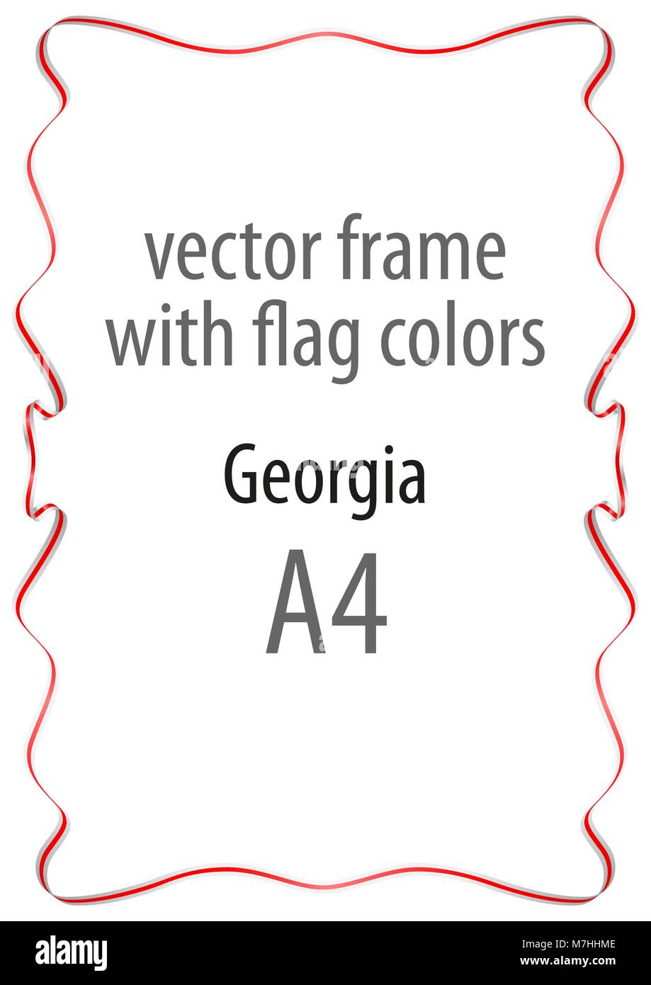 Frame and border of ribbon with the colors of the Georgia flag Stock ...