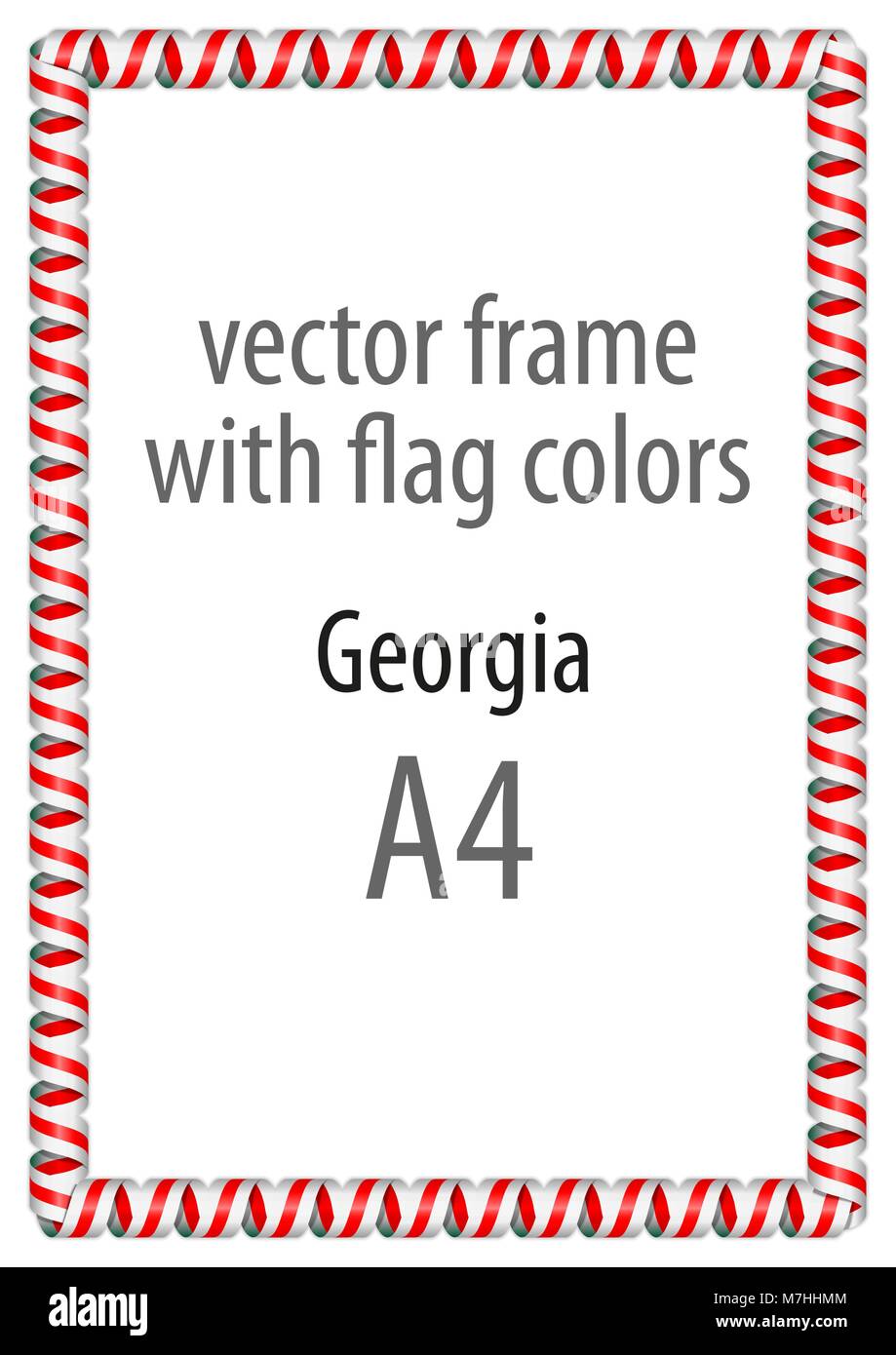 Frame and border of ribbon with the colors of the Georgia flag Stock ...