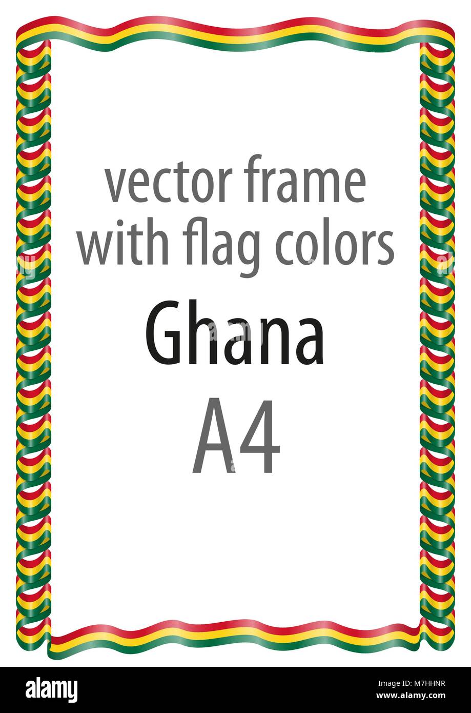 Frame and border of ribbon with the colors of the Ghana flag Stock ...