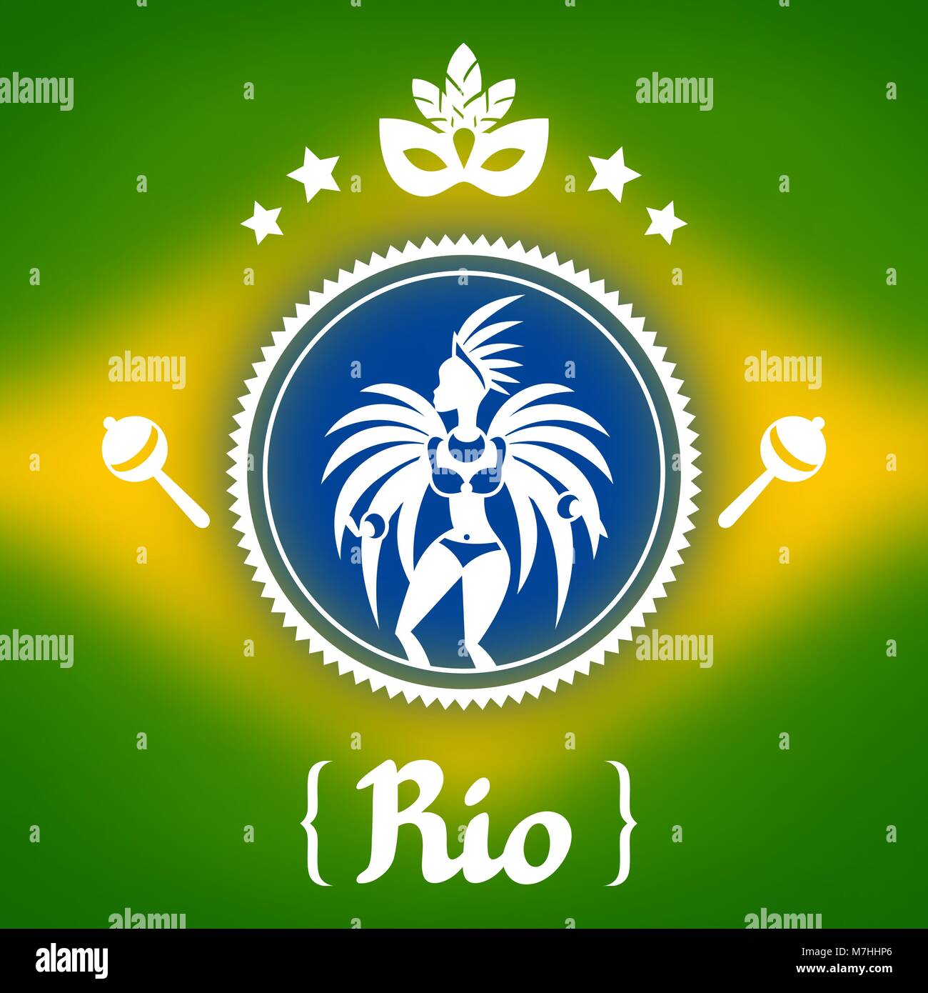 Rio background with stylized objects and cultural symbols Stock Vector ...