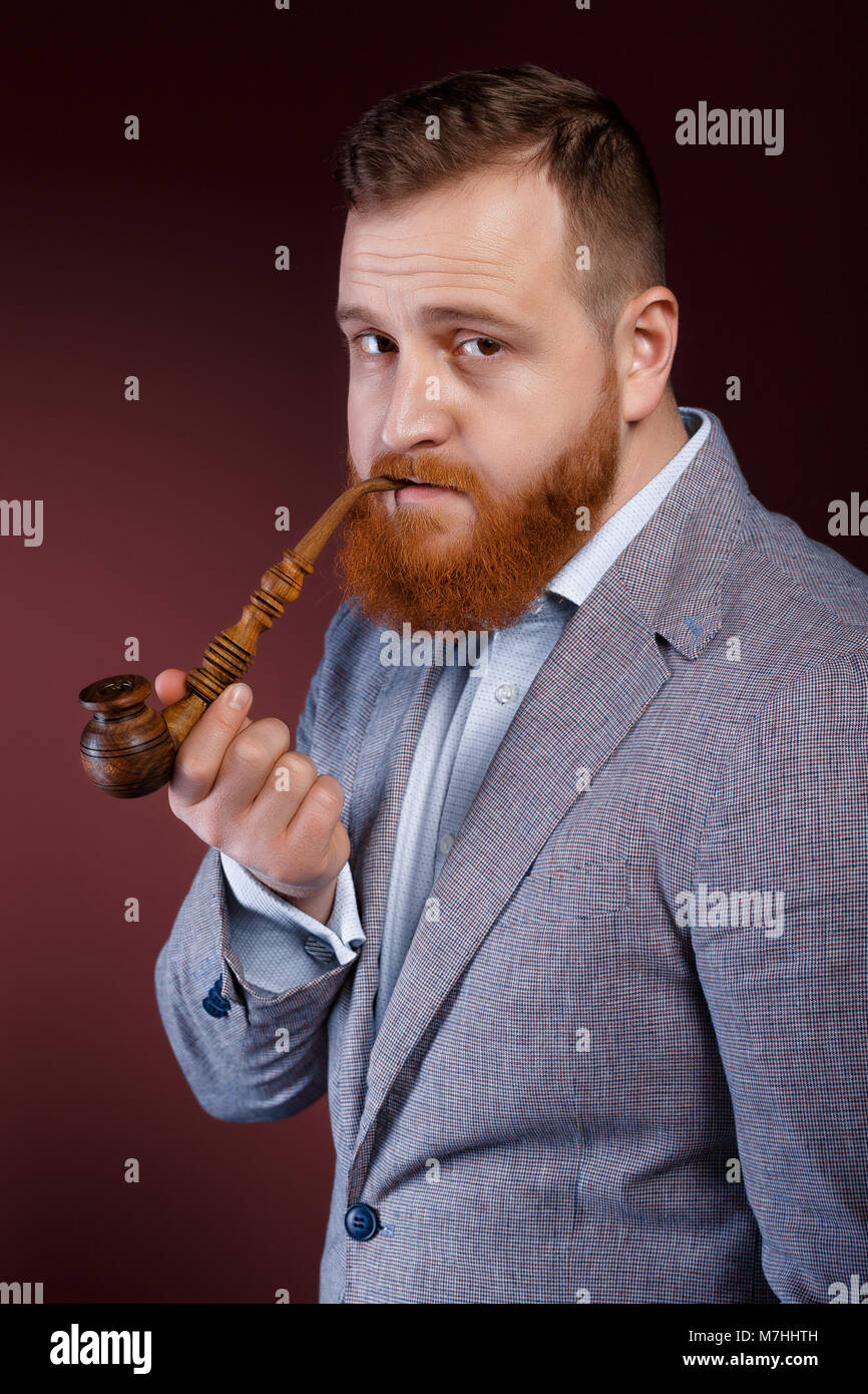man smoking a pipe Stock Photo - Alamy