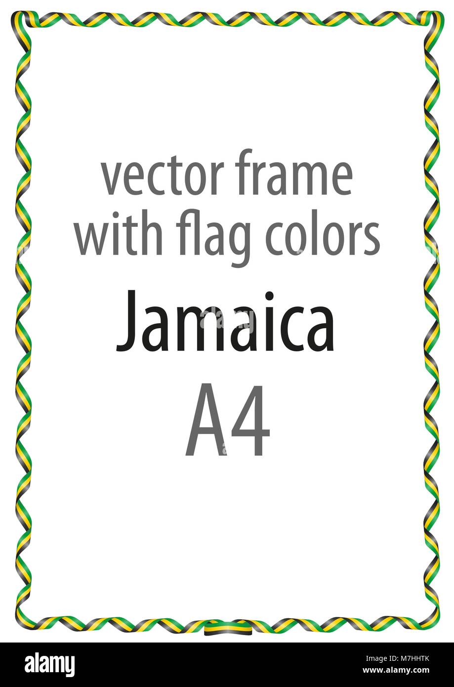 Frame and border of ribbon with the colors of the Jamaica flag Stock ...