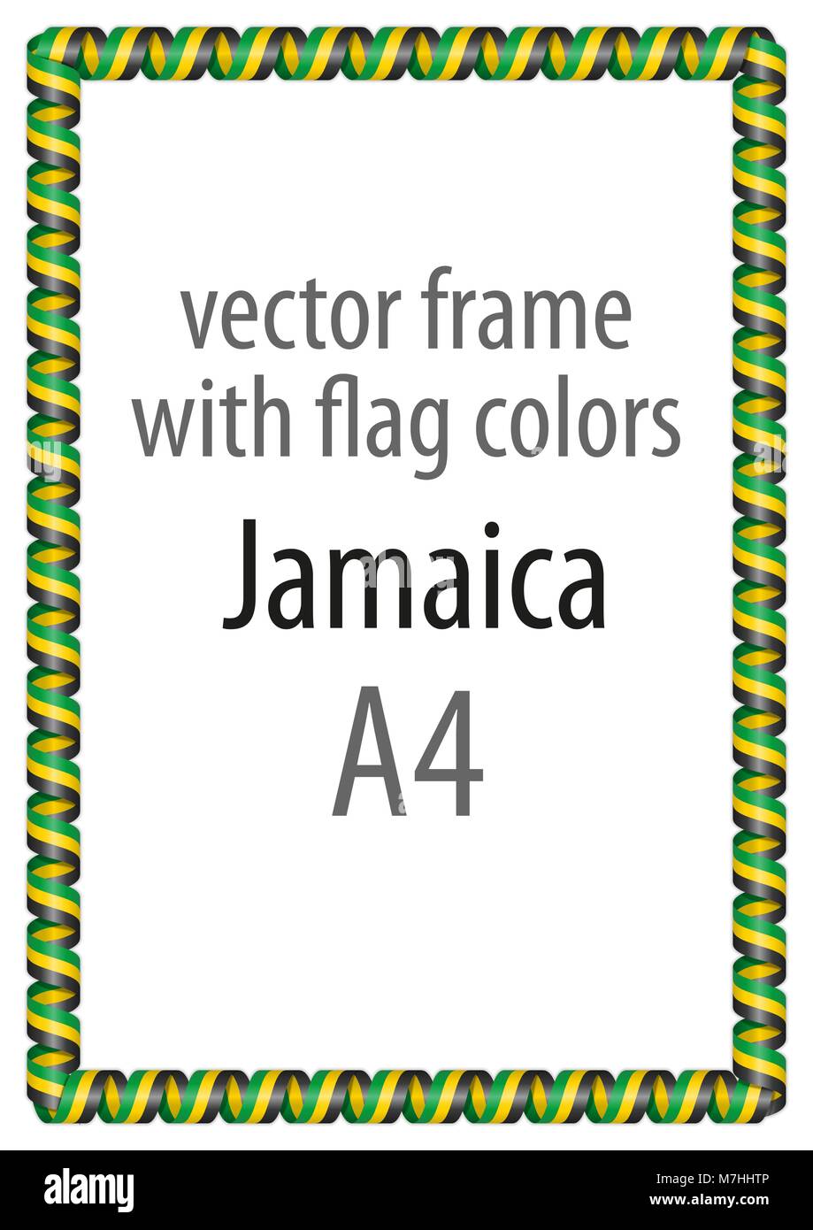 Frame and border of ribbon with the colors of the Jamaica flag Stock ...