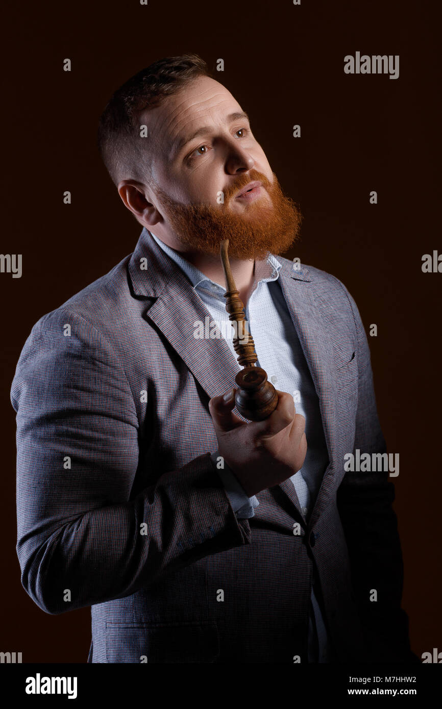 man smoking a pipe Stock Photo - Alamy