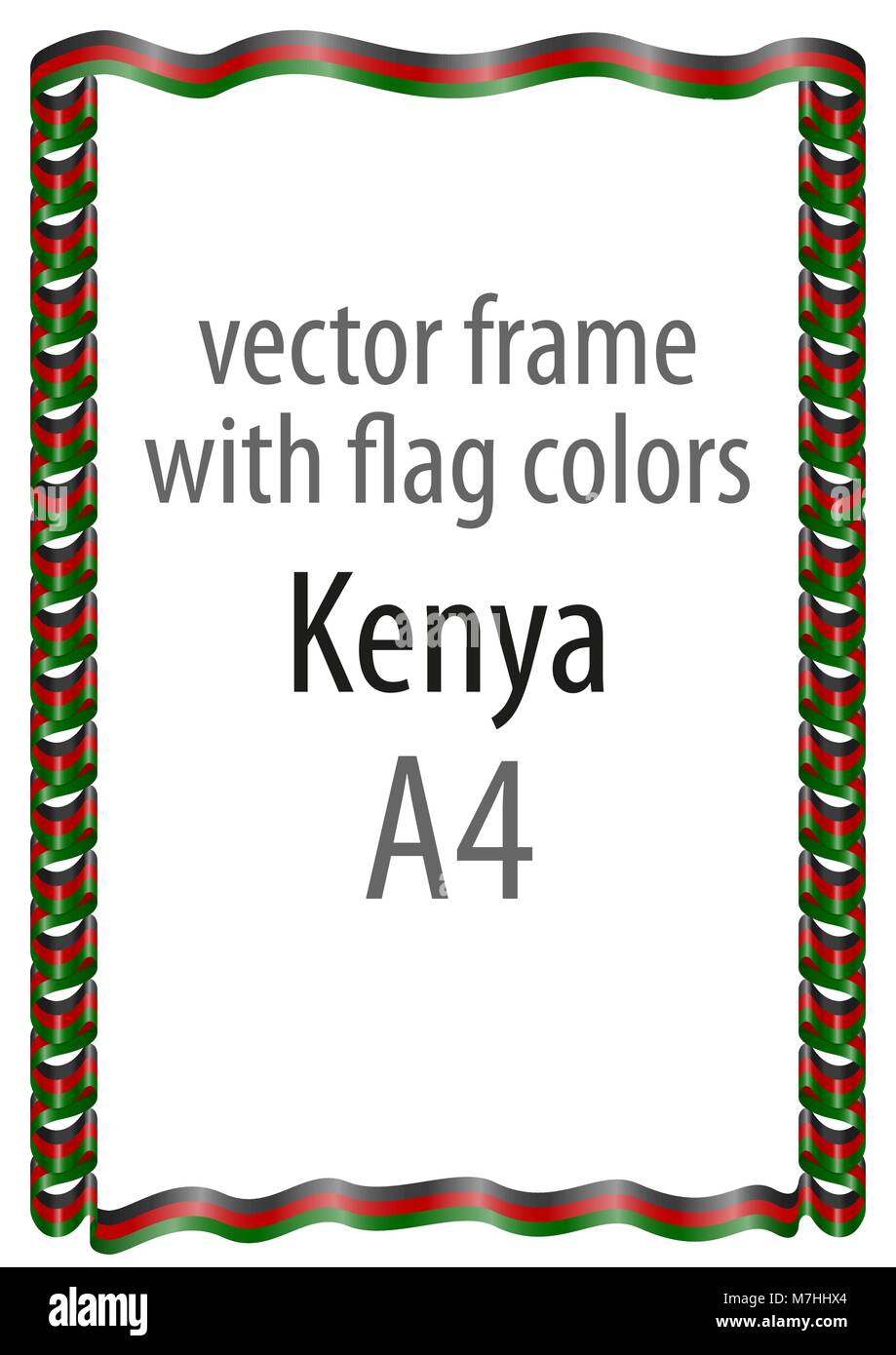 Frame and border of ribbon with the colors of the Kenya flag Stock ...