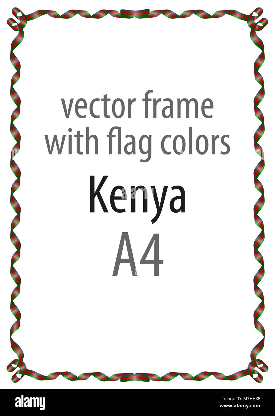 Frame and border of ribbon with the colors of the Kenya flag Stock ...