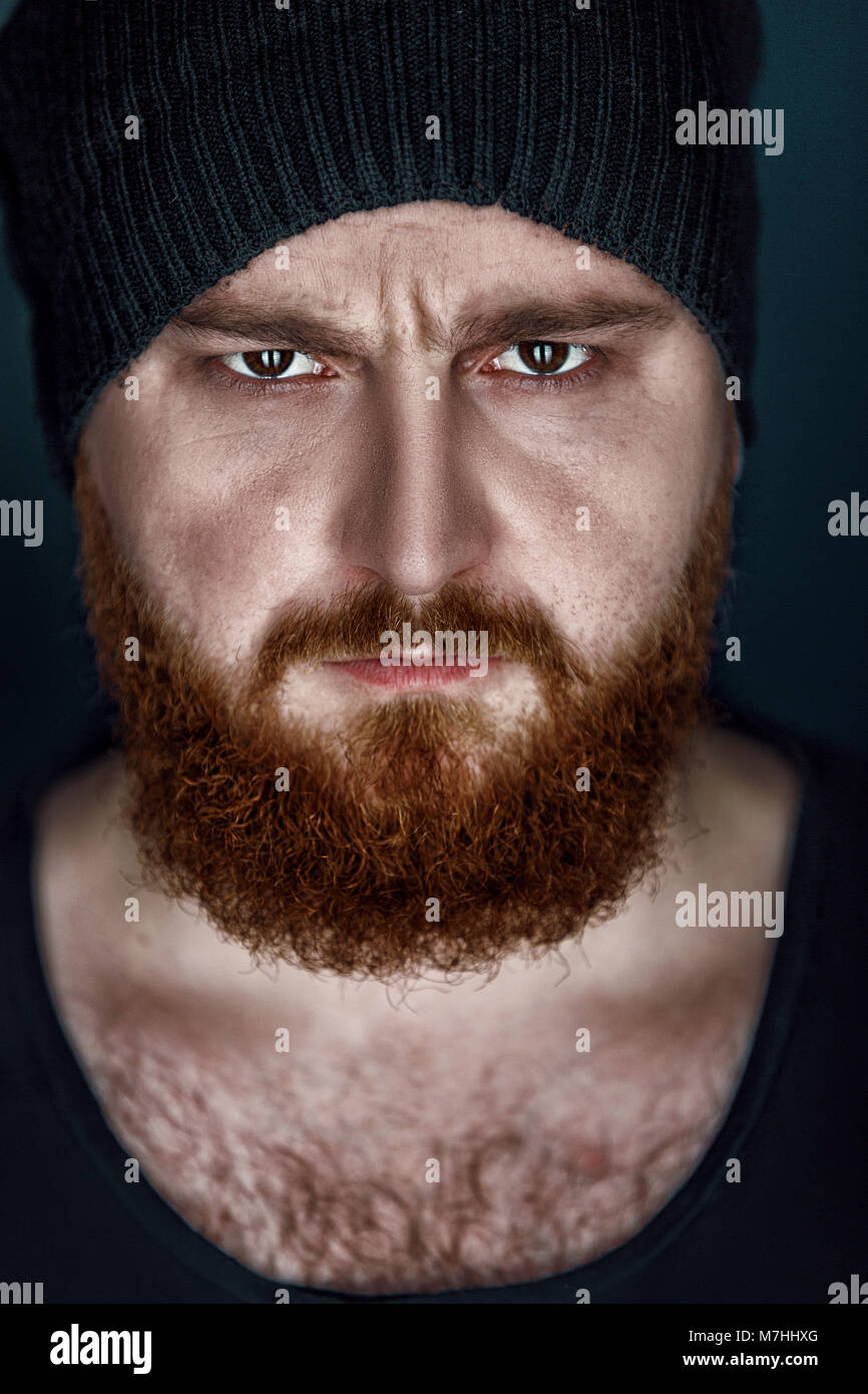 bearded man in hat Stock Photo - Alamy