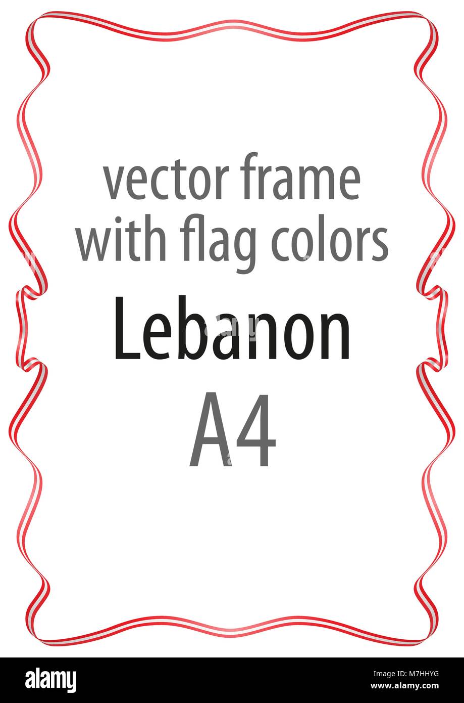Frame and border of ribbon with the colors of the Lebanon flag Stock ...