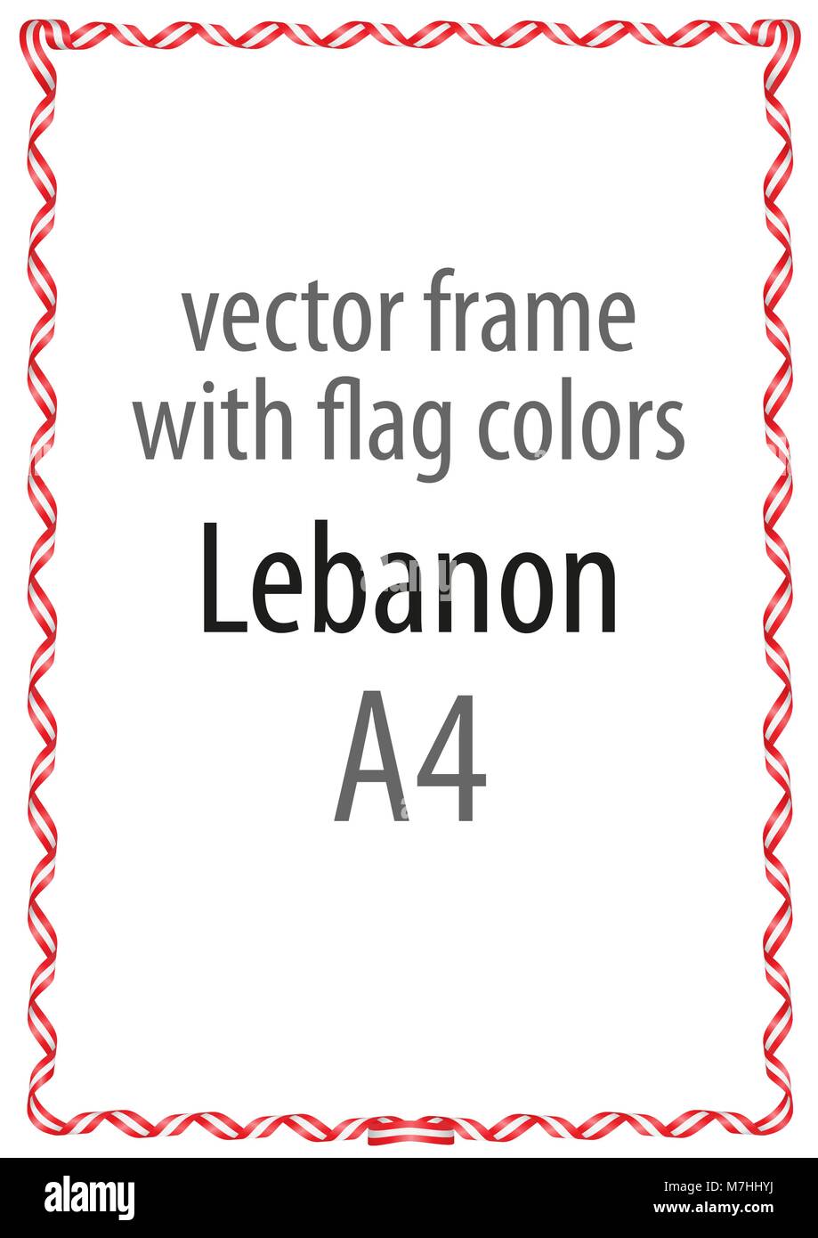 Frame and border of ribbon with the colors of the Lebanon flag Stock ...