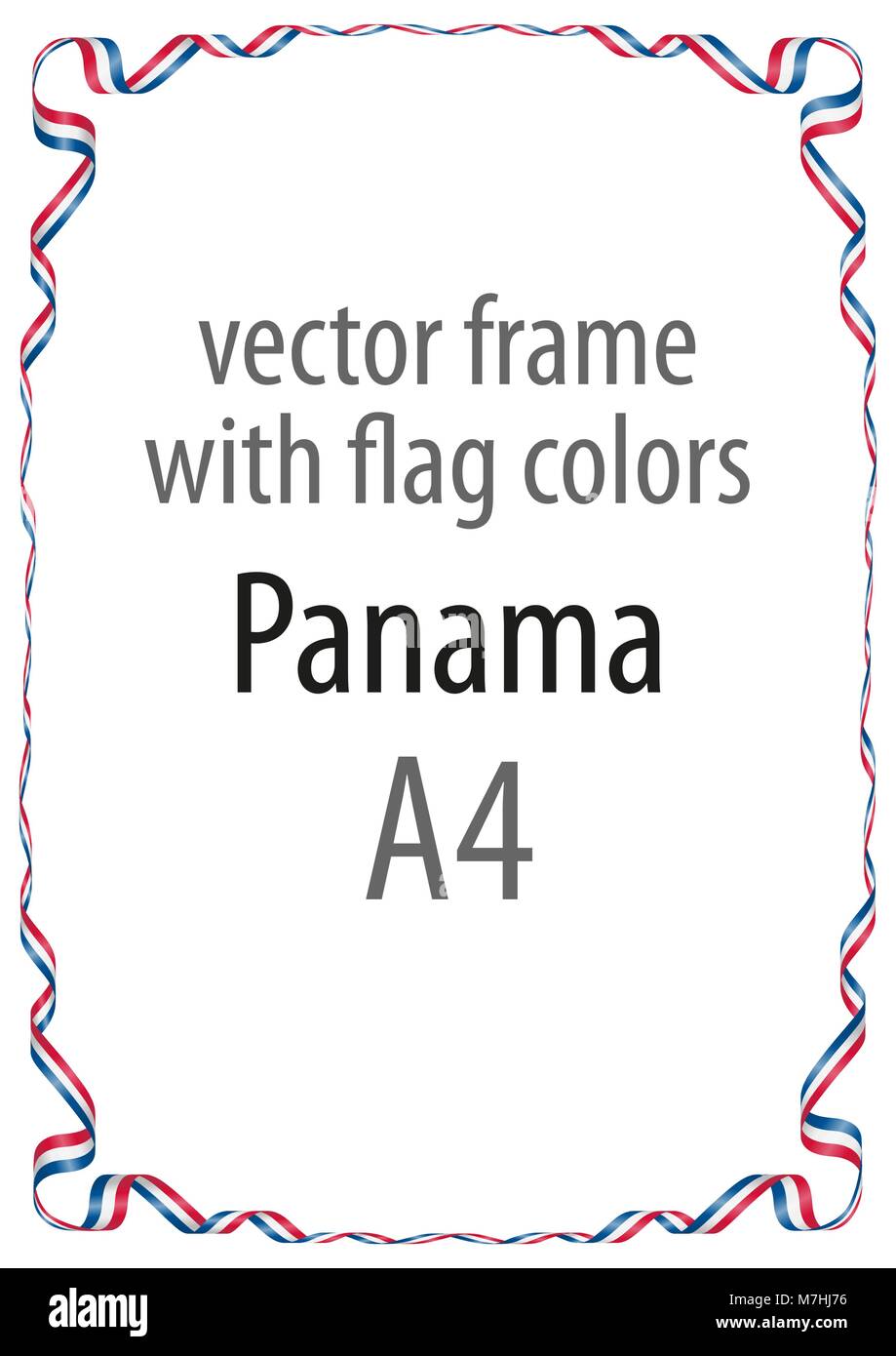 Frame and border of ribbon with the colors of the Panama flag Stock ...