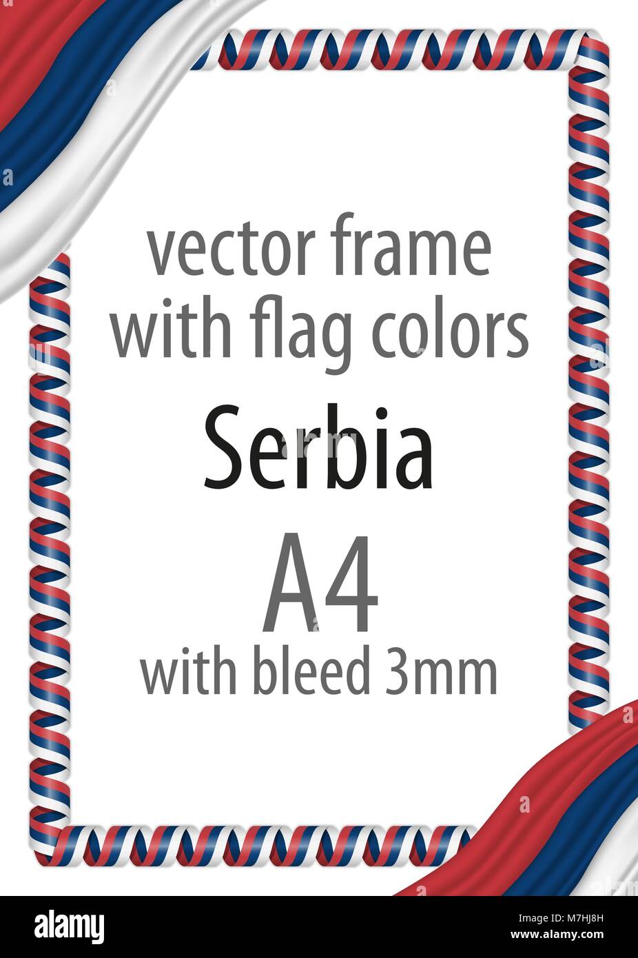Frame and border of ribbon with the colors of the Serbia flag Stock ...