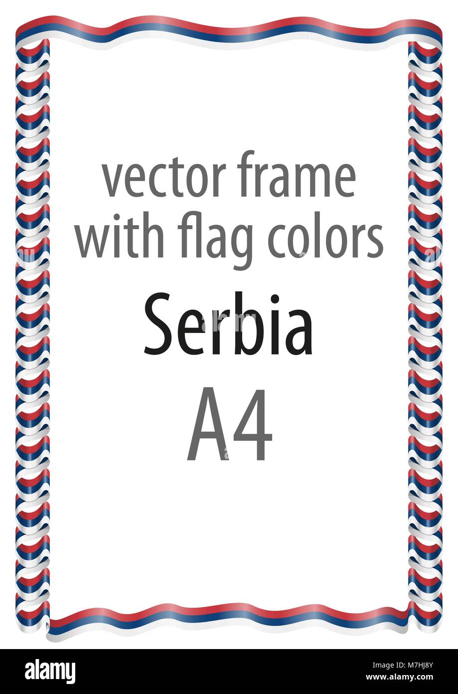 Frame and border of ribbon with the colors of the Serbia flag Stock ...