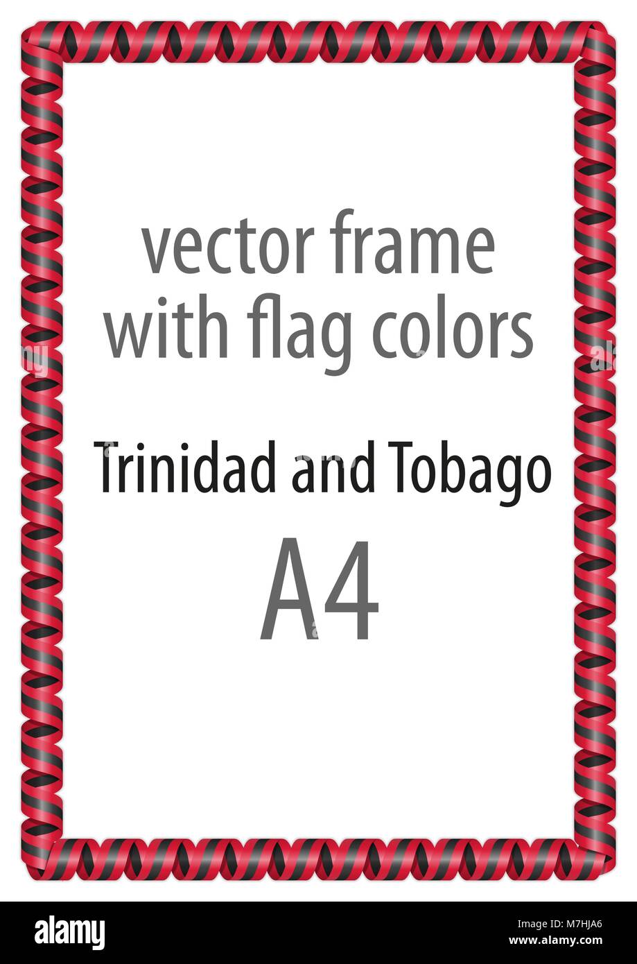 Frame and border of ribbon with the colors of the Trinidad and Tobago ...