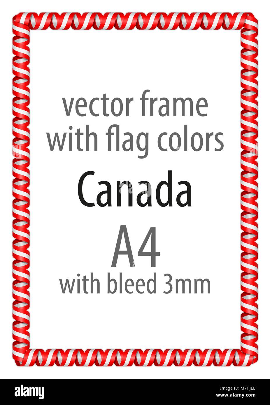 Frame and border of ribbon with the colors of the Canada flag Stock ...