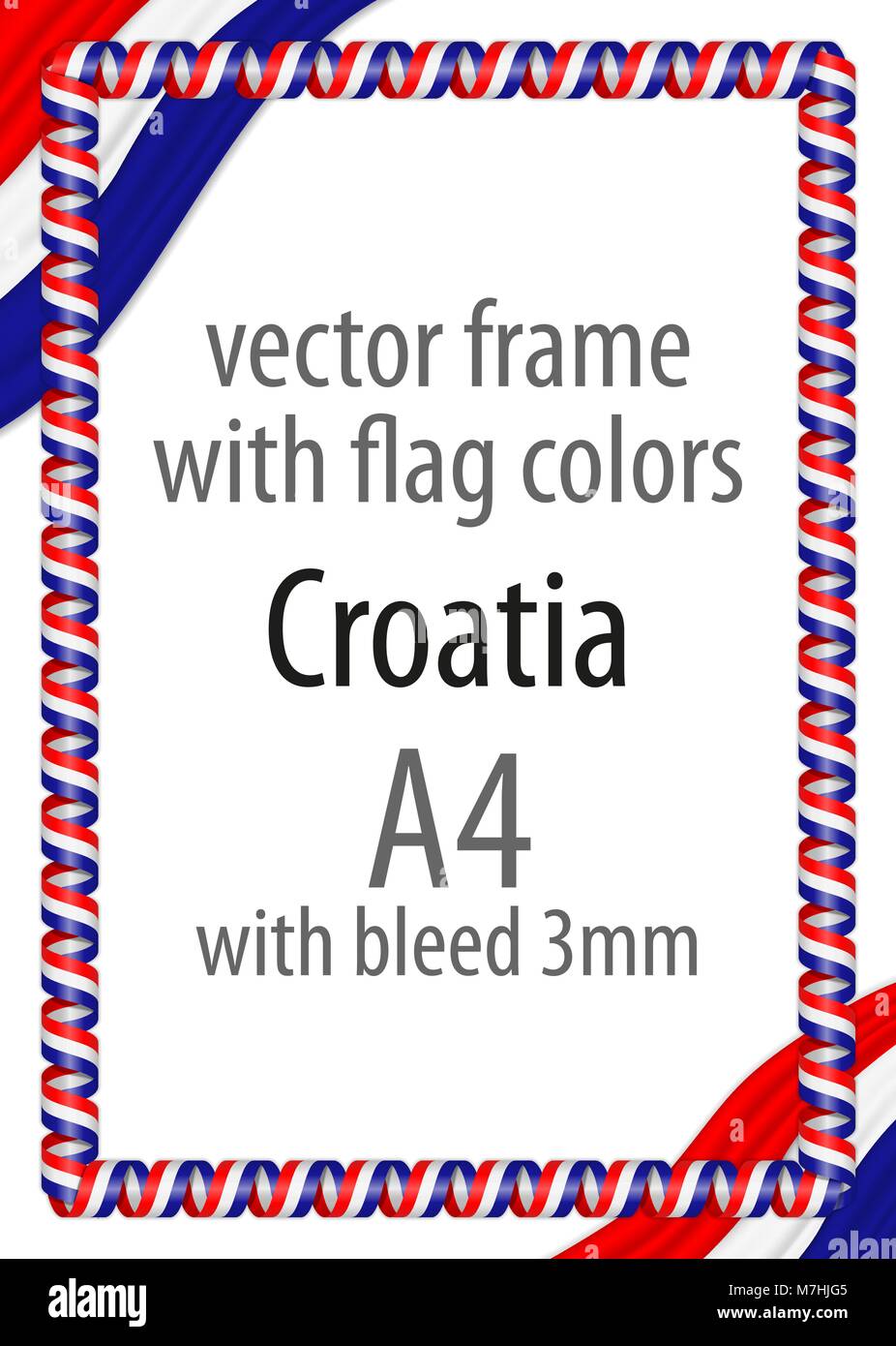 Frame and border of ribbon with the colors of the Croatia flag Stock ...