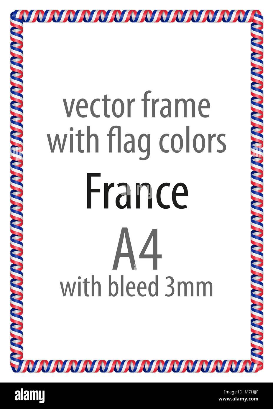Frame and border of ribbon with the colors of the France flag Stock ...