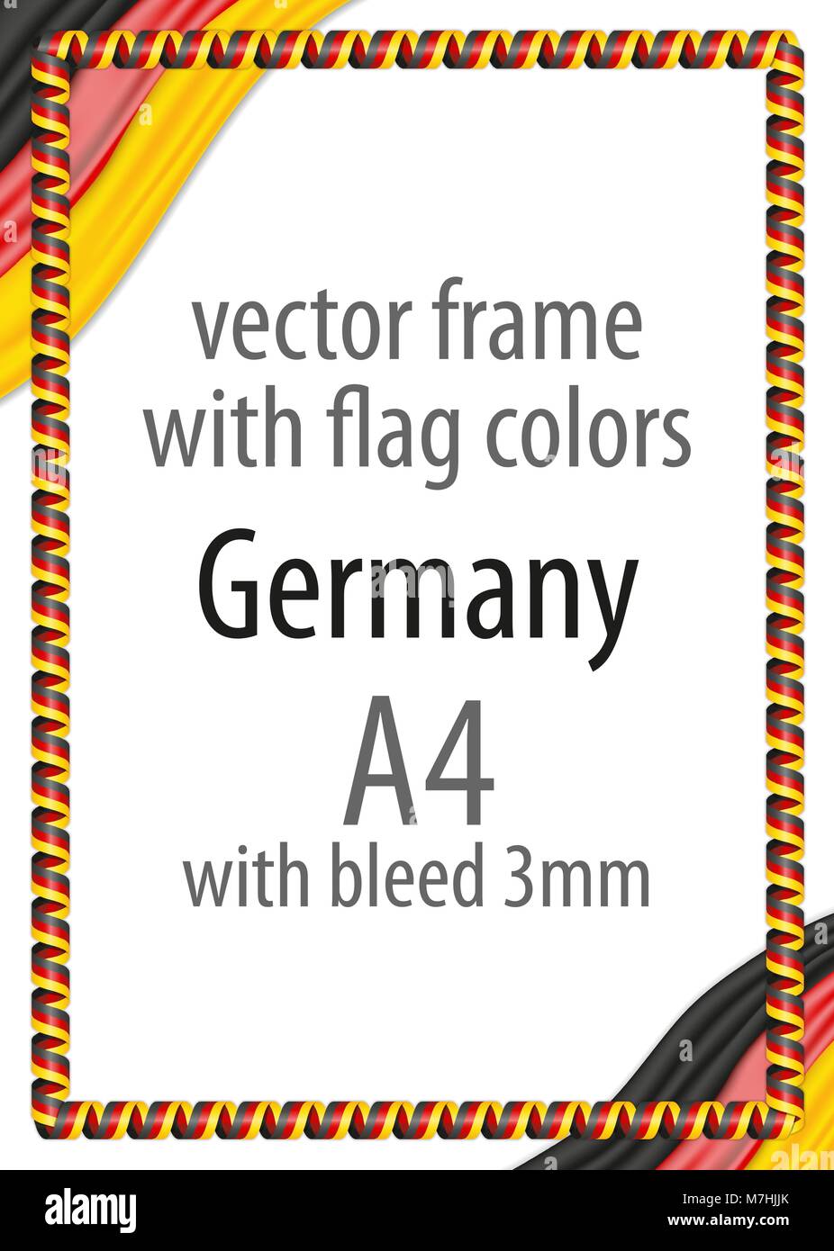 Frame and border of ribbon with the colors of the Germany flag Stock ...